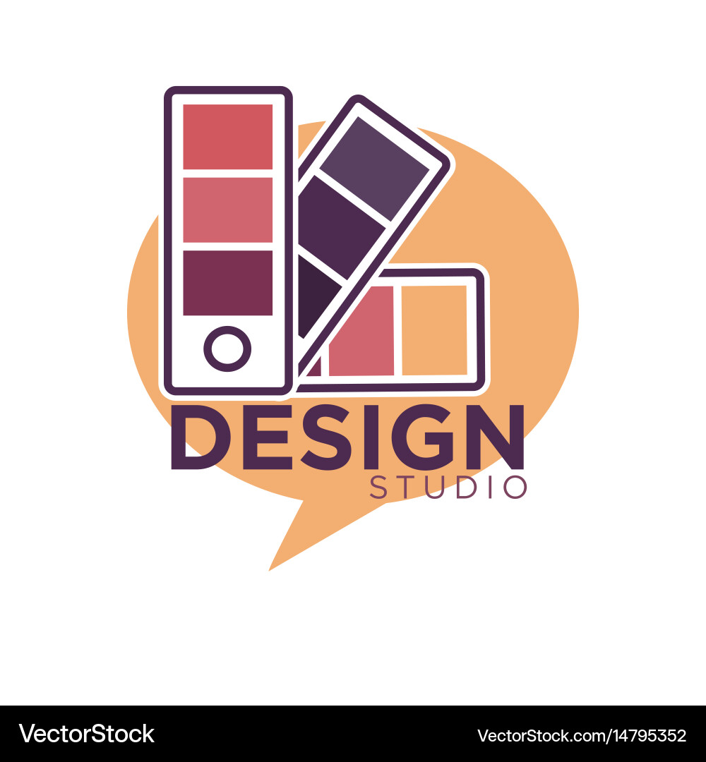 Art design studio emblem with color palettes Vector Image