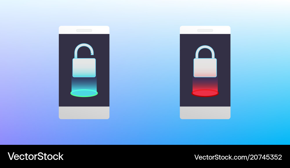 Concept of phone lock smartphone locked Royalty Free Vector