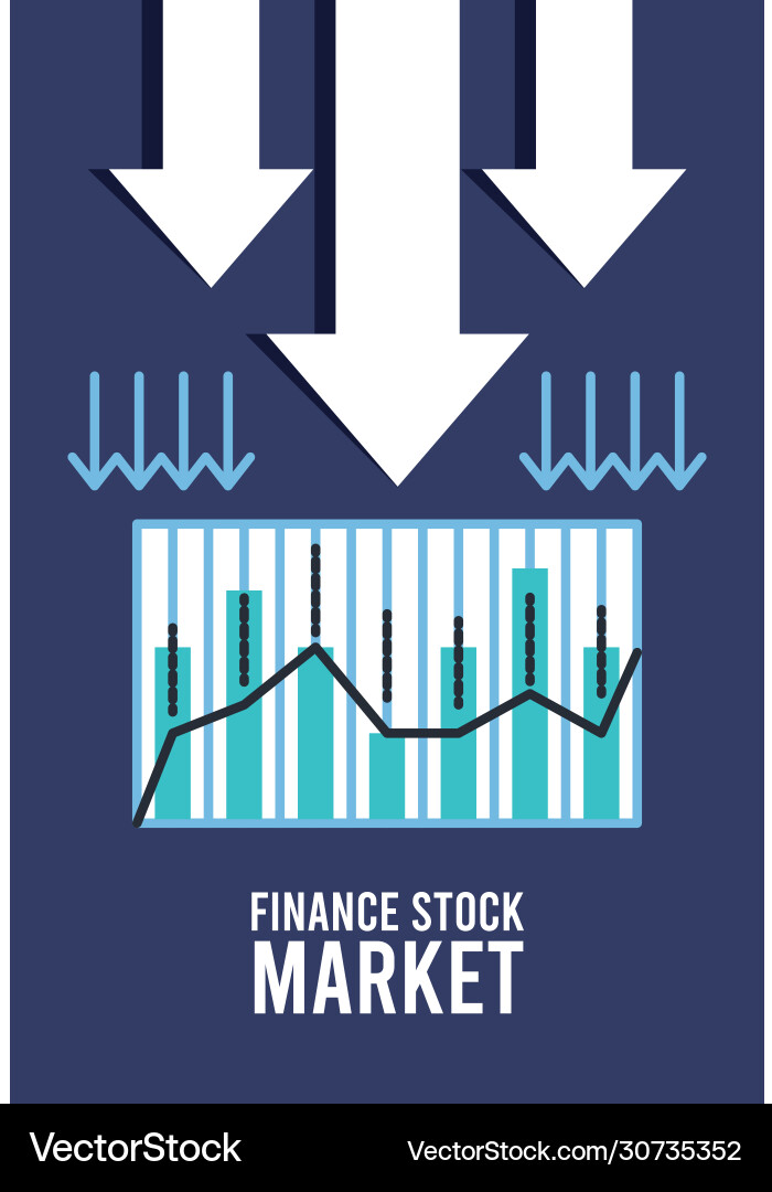 Economic recession infographic with arrows down Vector Image