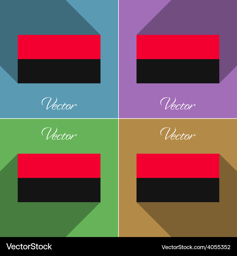 Flaggen Upa Set von Farben flaches Design und lange