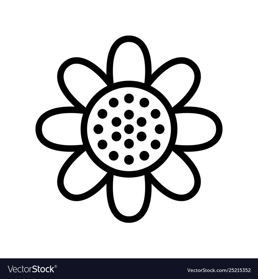 Flower isolated line style icon Royalty Free Vector Image