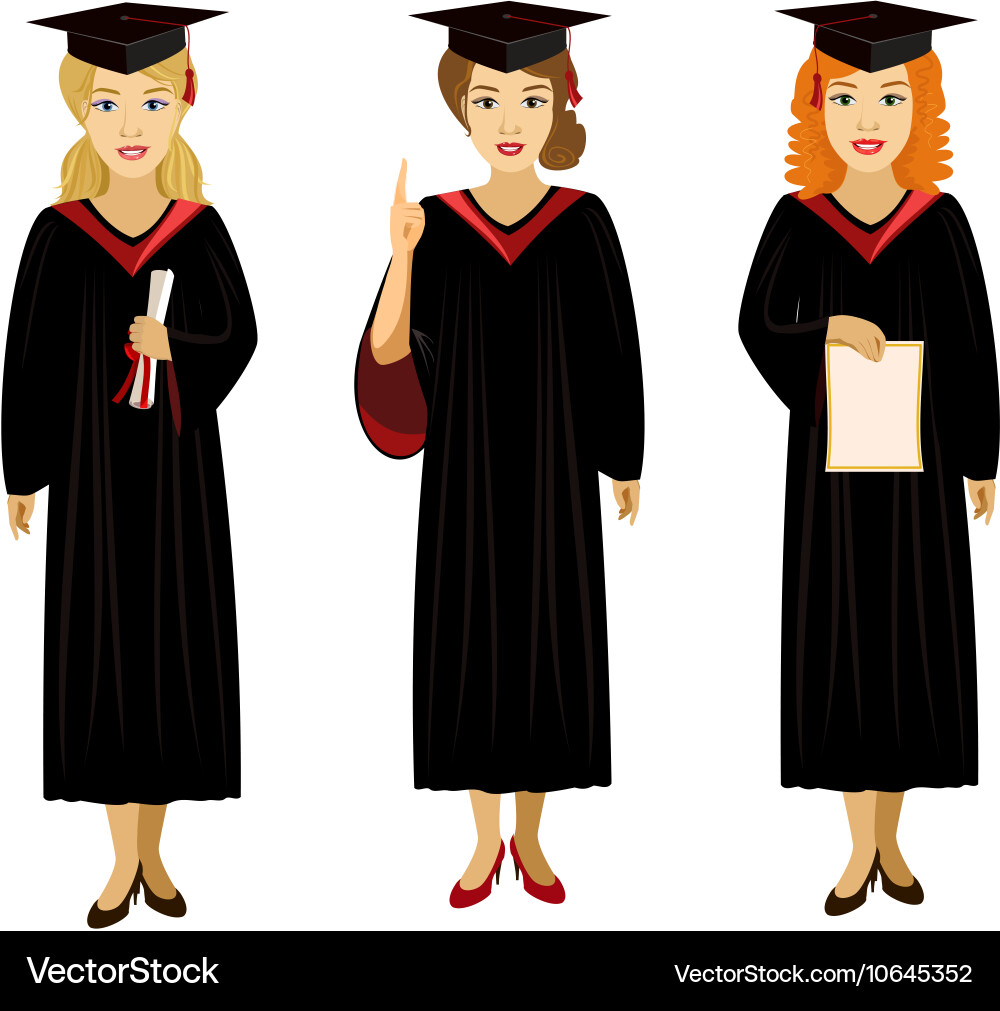 Girl isolated graduate Royalty Free Vector Image