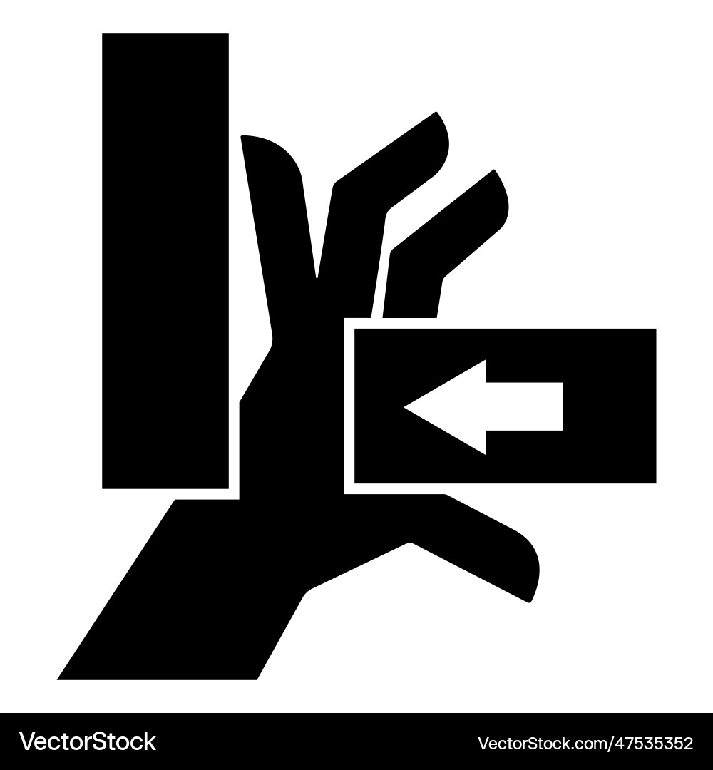 Hand crush force from right symbol sign Royalty Free Vector