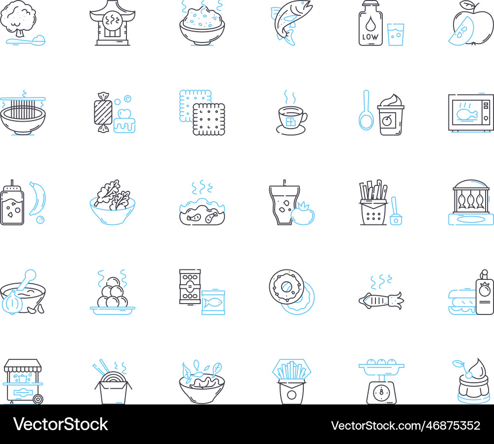 Hypermarket linear icons set convenience variety Vector Image