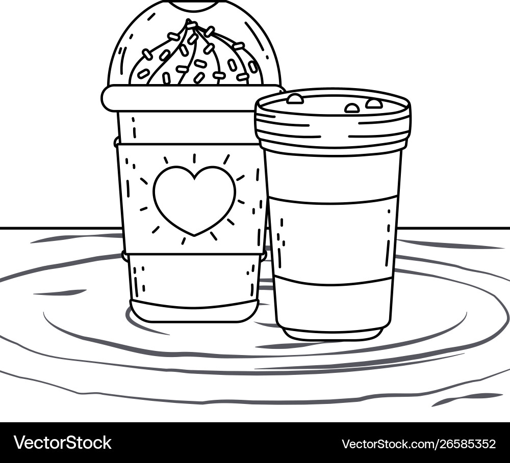 Isolated iced coffee mug and glass design Vector Image