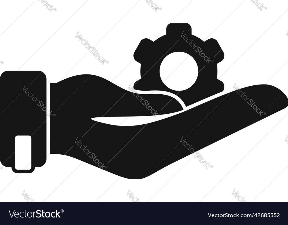 Keep gear hand icon simple problem Royalty Free Vector Image Keep gear hand icon simple problem Royalty Free Vector Image