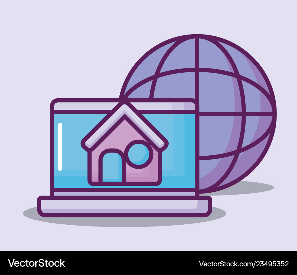 Laptop computer with electronic business finance Vector Image