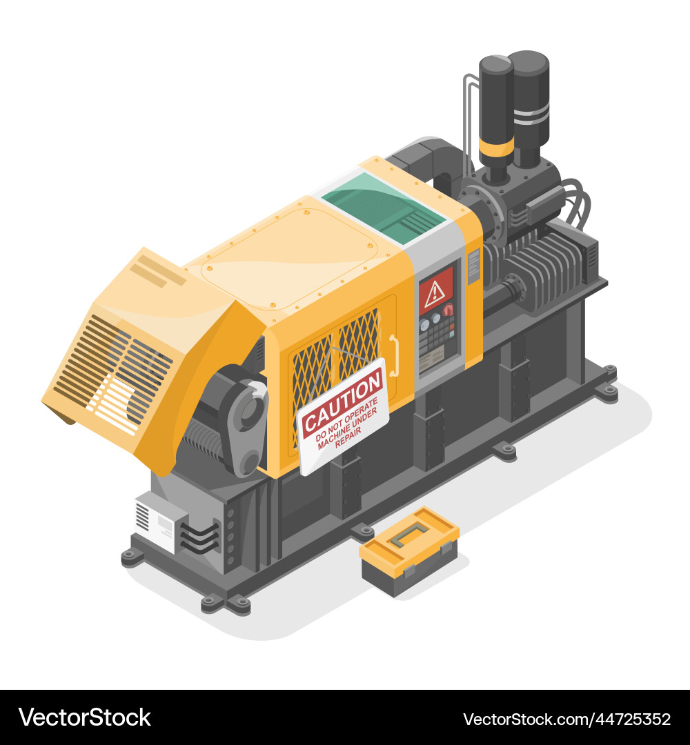 Machine under repair maintenance factory concept Vector Image