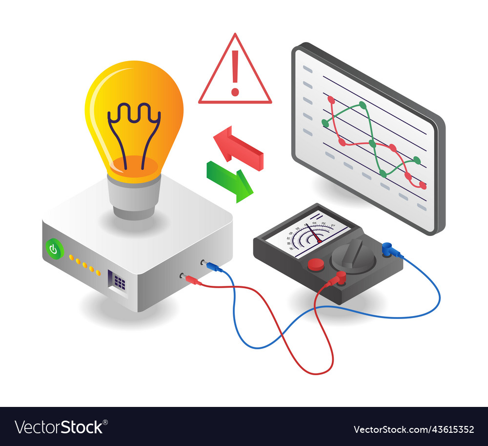 Measuring electric voltage analysis Royalty Free Vector