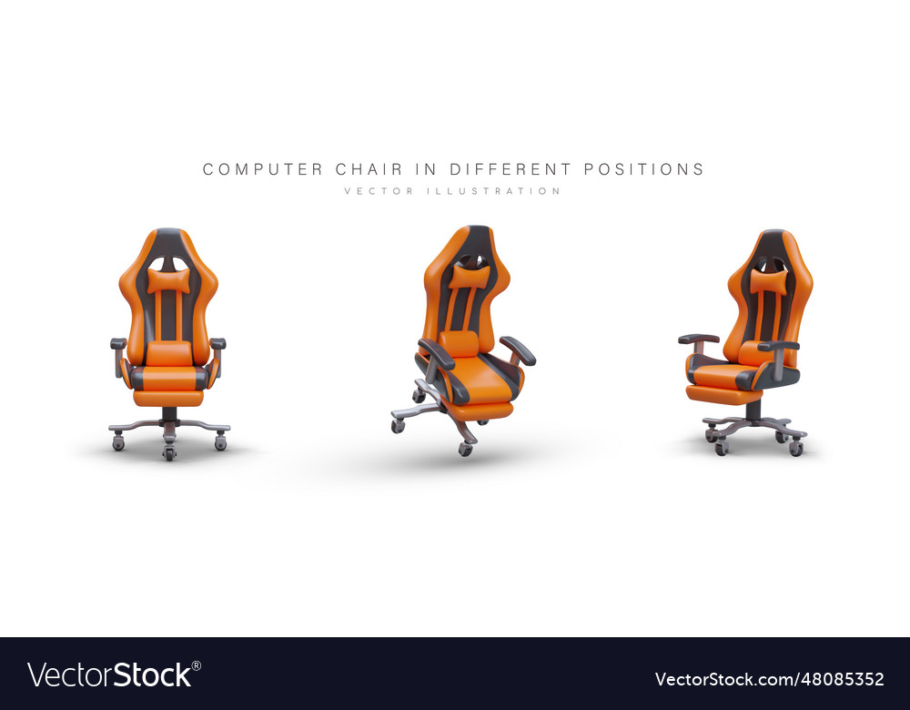 Realistic computer chair in different positions Vector Image
