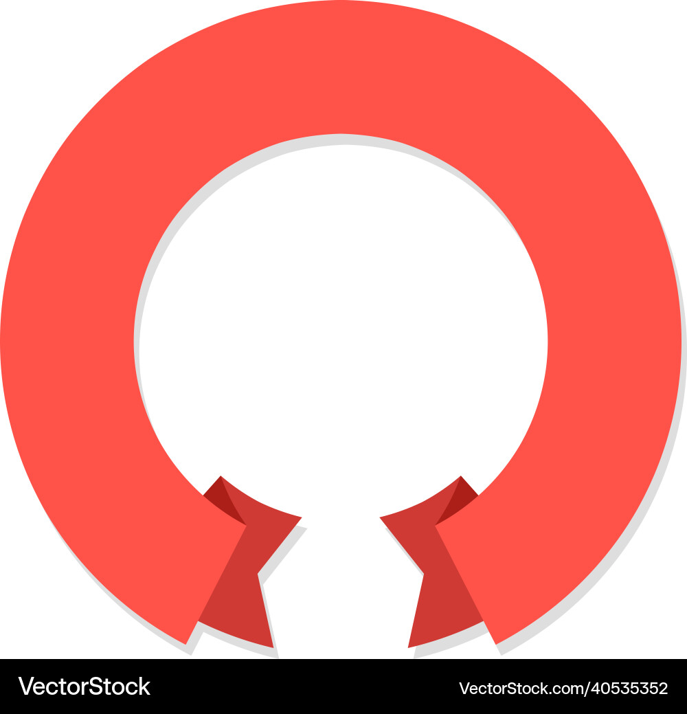 Round ribbon tag red flag banner label Royalty Free Vector