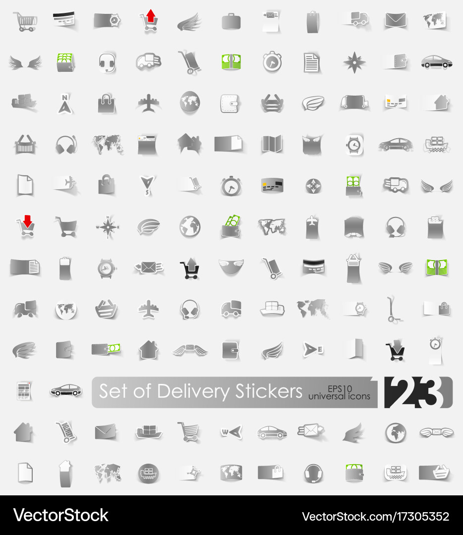Set of delivery stickers Royalty Free Vector Image