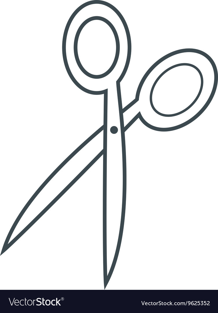Simple scissors icon Royalty Free Vector Image