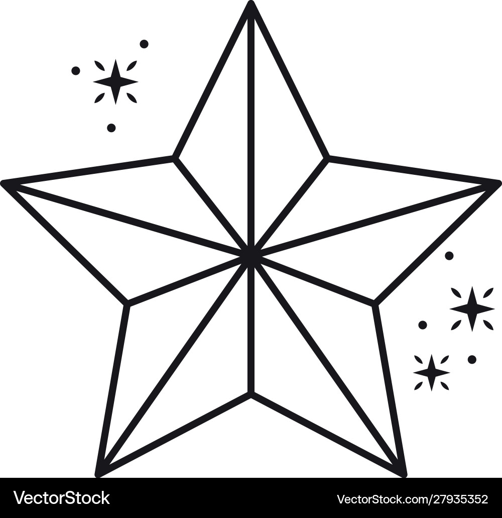 Star fantasy line design icon Royalty Free Vector Image