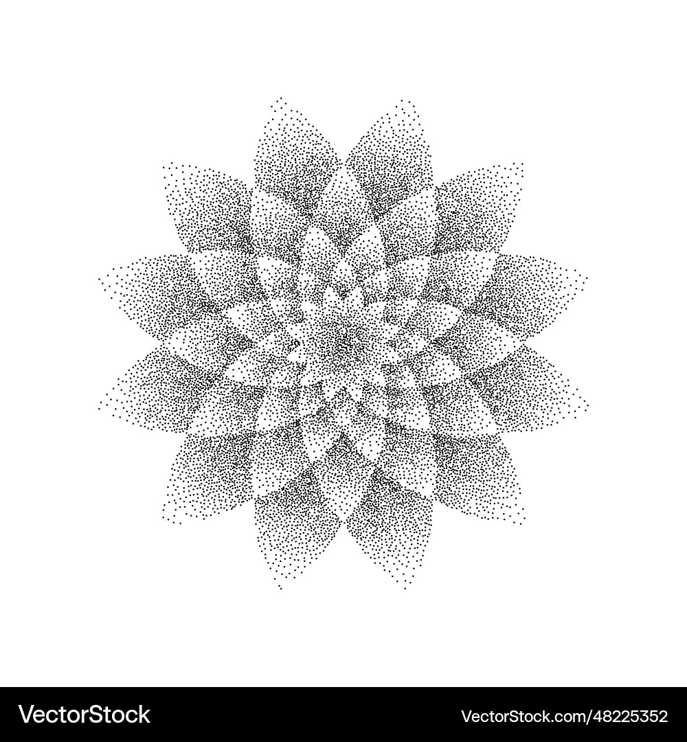Stipple flower background dotted ornament mandala Vector Image
