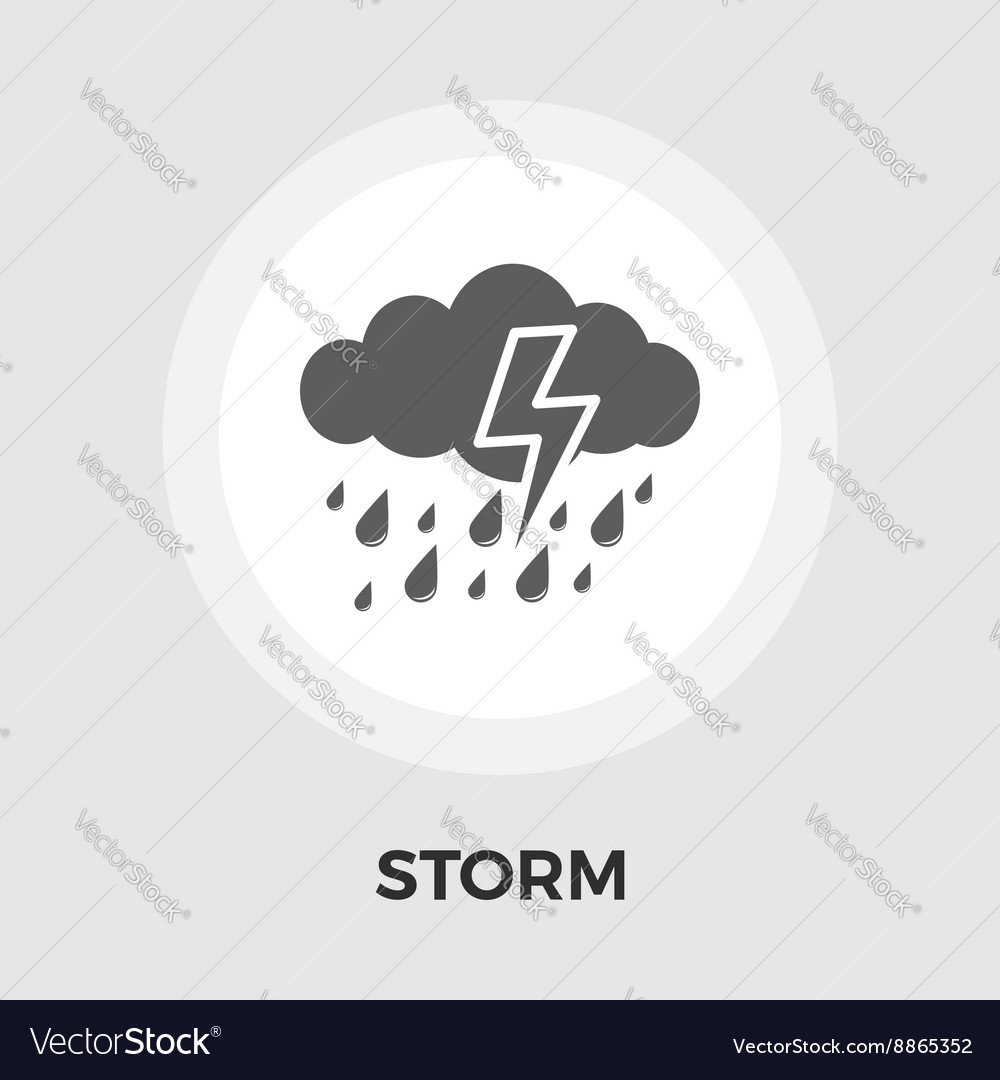 Storm flat icon Royalty Free Vector Image - VectorStock