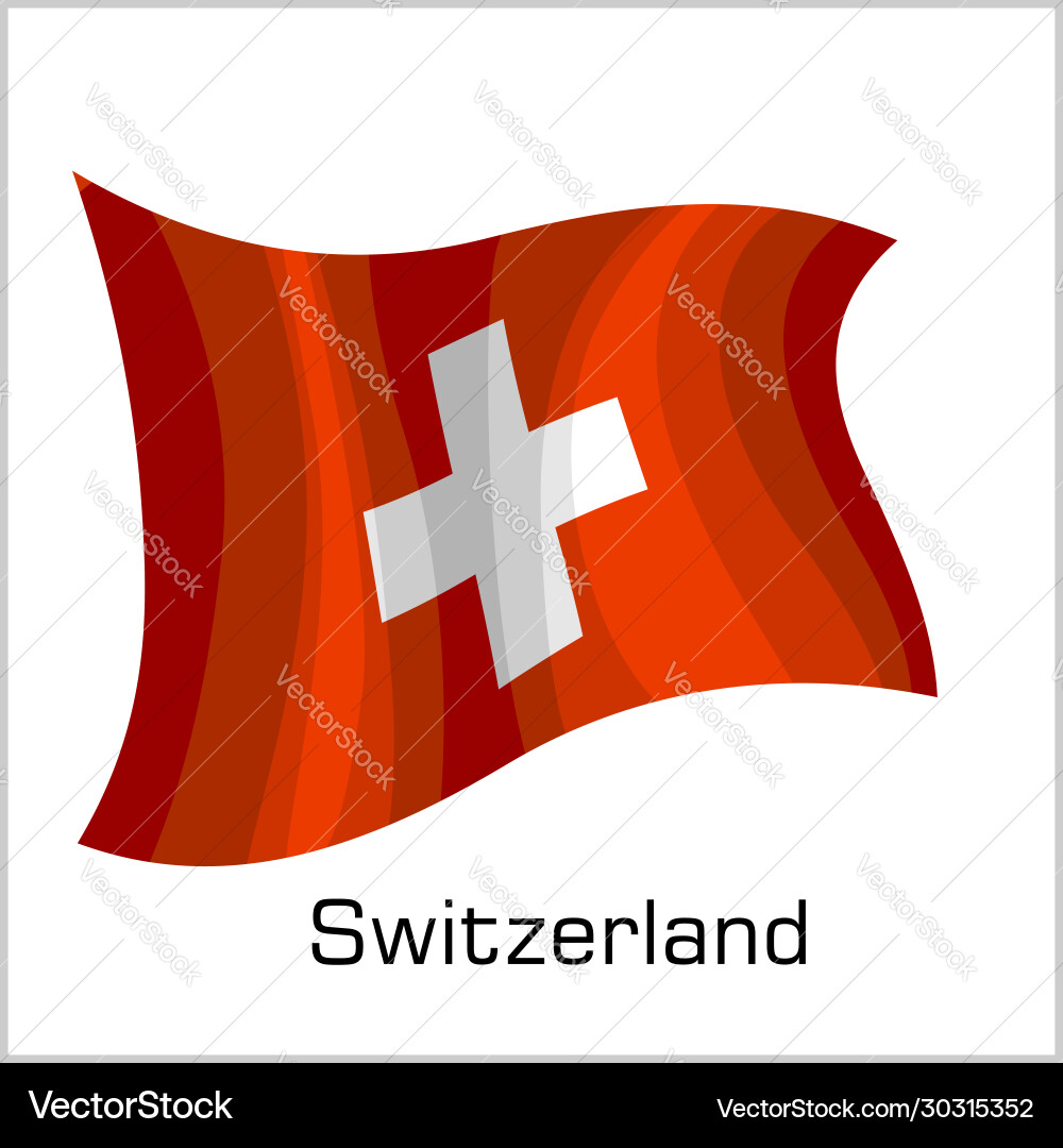 Swiss flag switzerland Royalty Free Vector Image