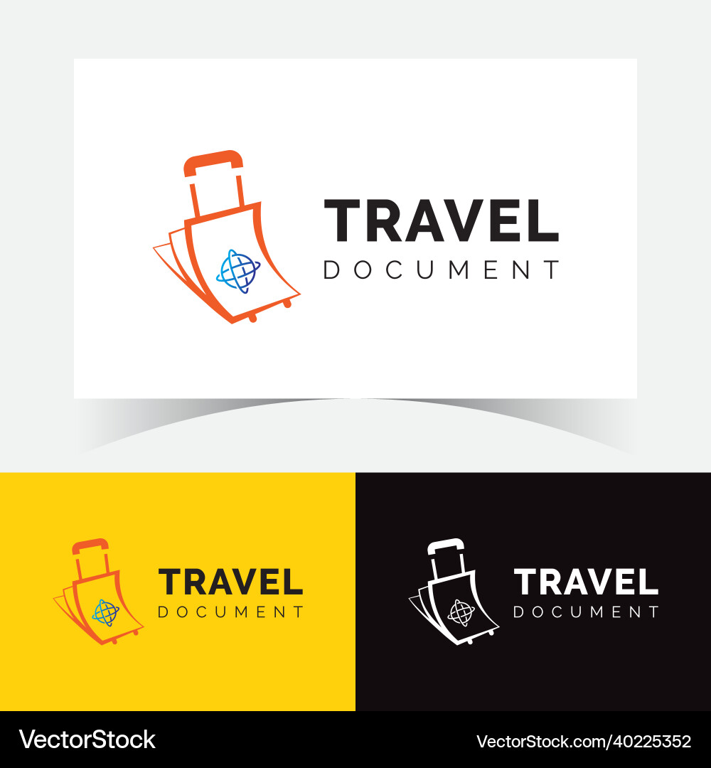 Travelworld travel document logo design template Vector Image