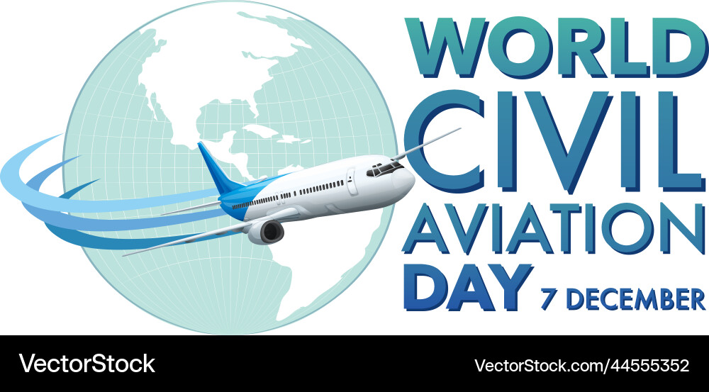World civil aviation day banner design Royalty Free Vector