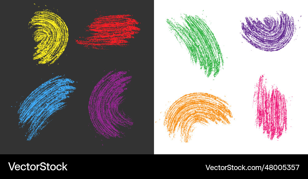 A set of colored brush strokes template Royalty Free Vector