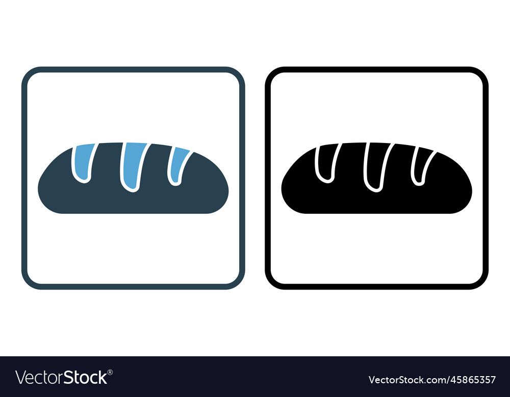 Breakfast icon bread icon solid icon style Vector Image