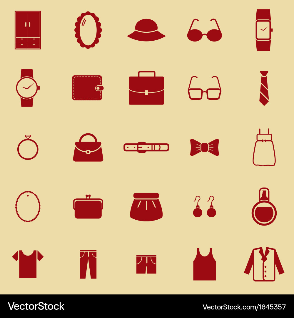 Dressing color icons on brown background Vector Image