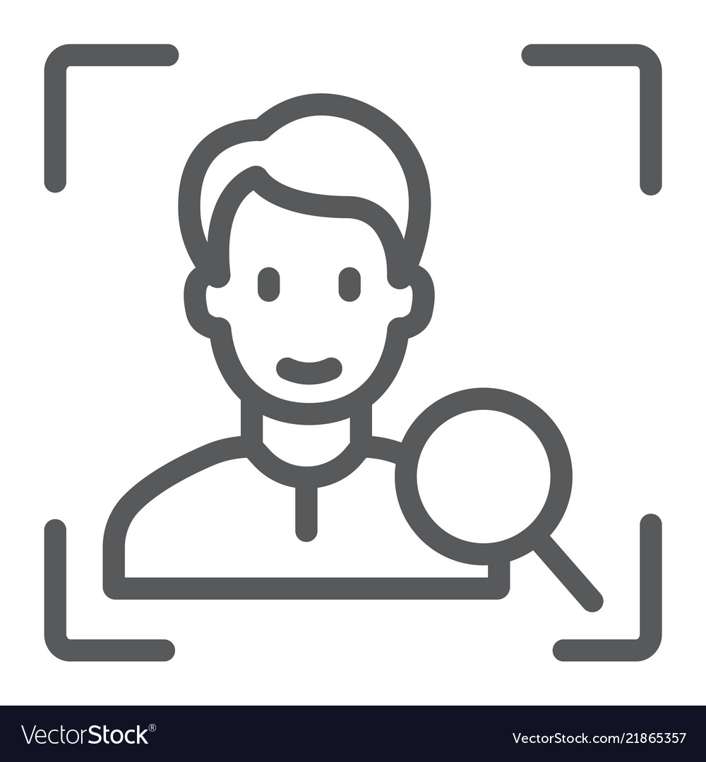 Face id line icon recognition Royalty Free Vector Image Face id line icon recognition Royalty Free Vector Image
