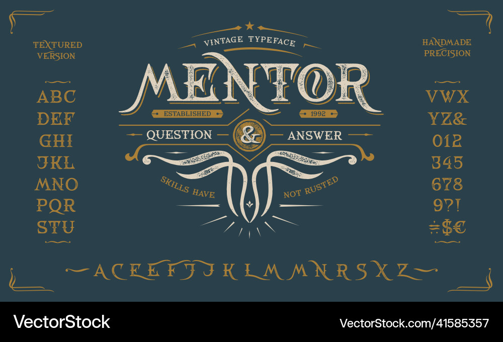 Font condor vintage design old label logo Vector Image