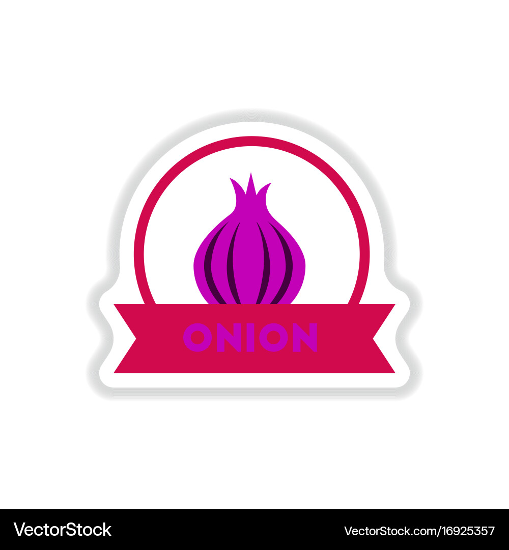 Label icon on design sticker collection onion Vector Image