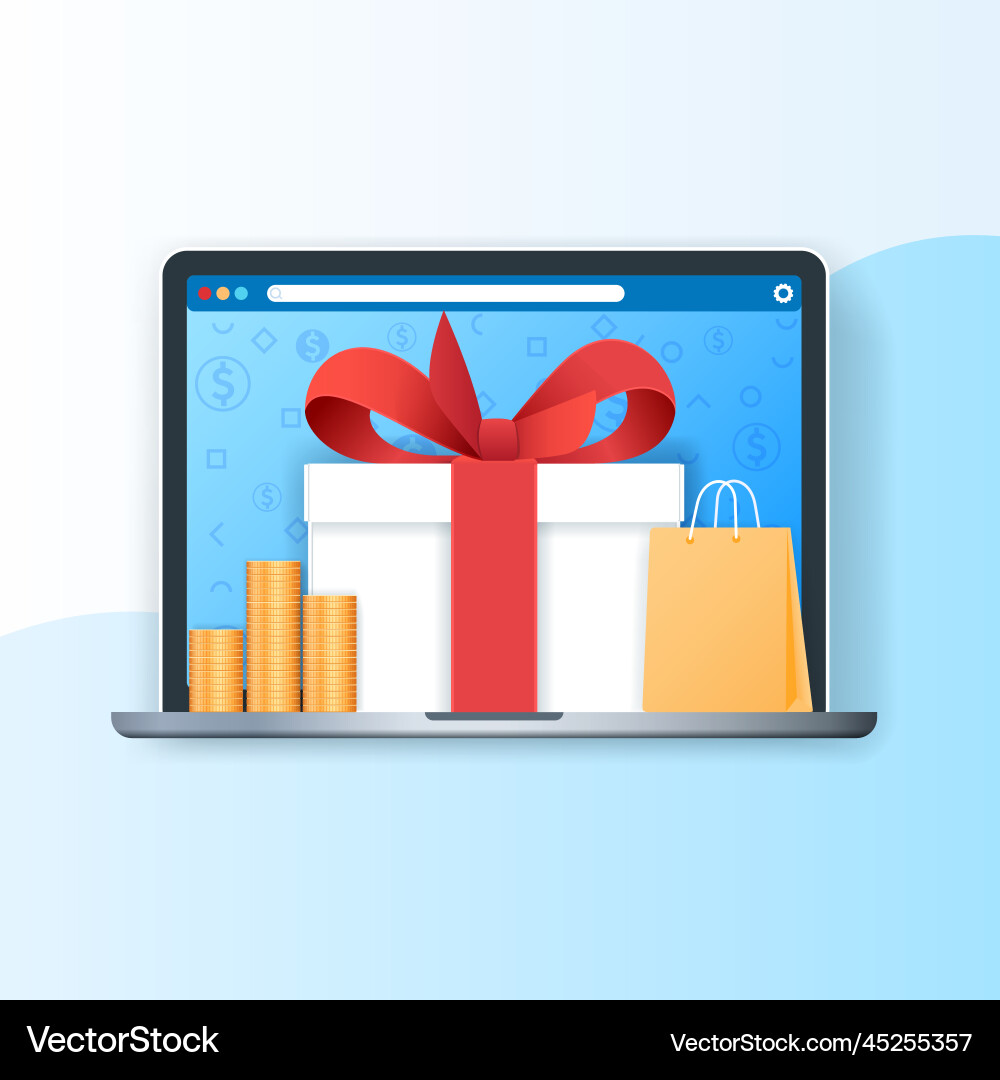 Loyalty reward banner in 3d style Royalty Free Vector Image