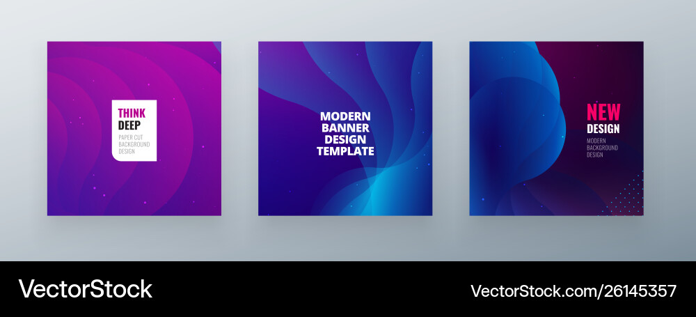 Minimal squaree banner design colorful halftone Vector Image