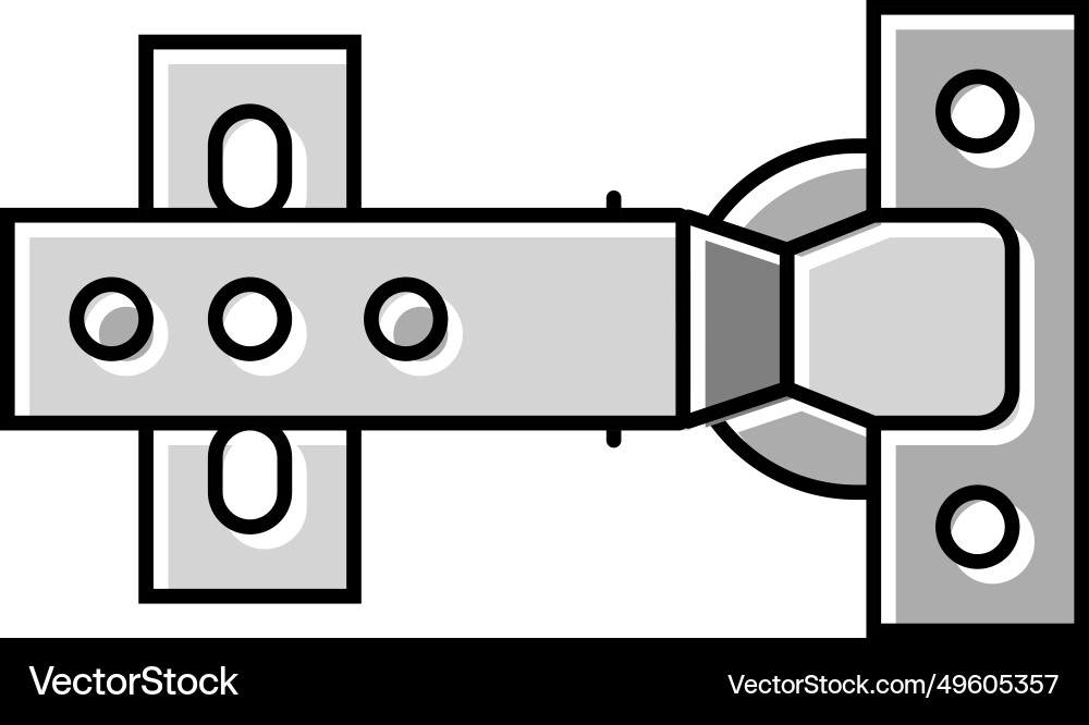 Soft close hardware furniture fitting Royalty Free Vector