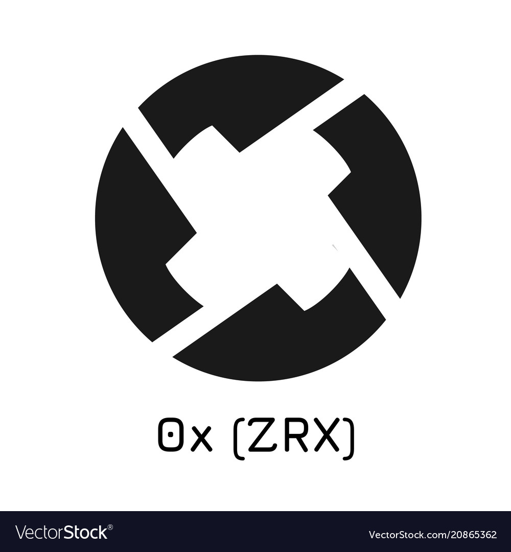 0x zrx crypto coin icon Royalty Free Vector Image