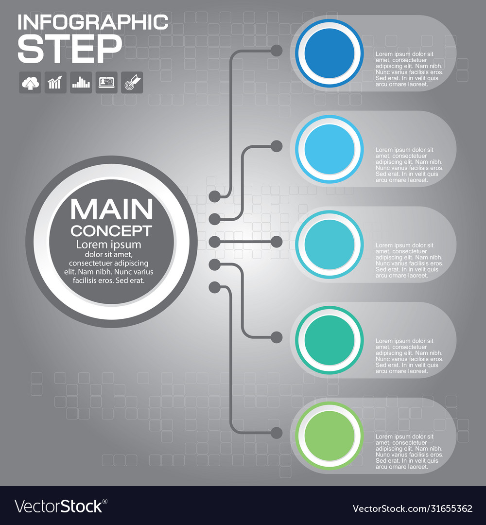 5 steps infographic design elements for your Vector Image 5 steps infographic design elements for your Vector Image