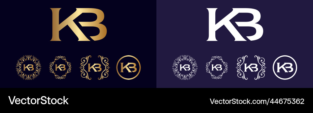 Corporate brand logo kb design Royalty Free Vector Image