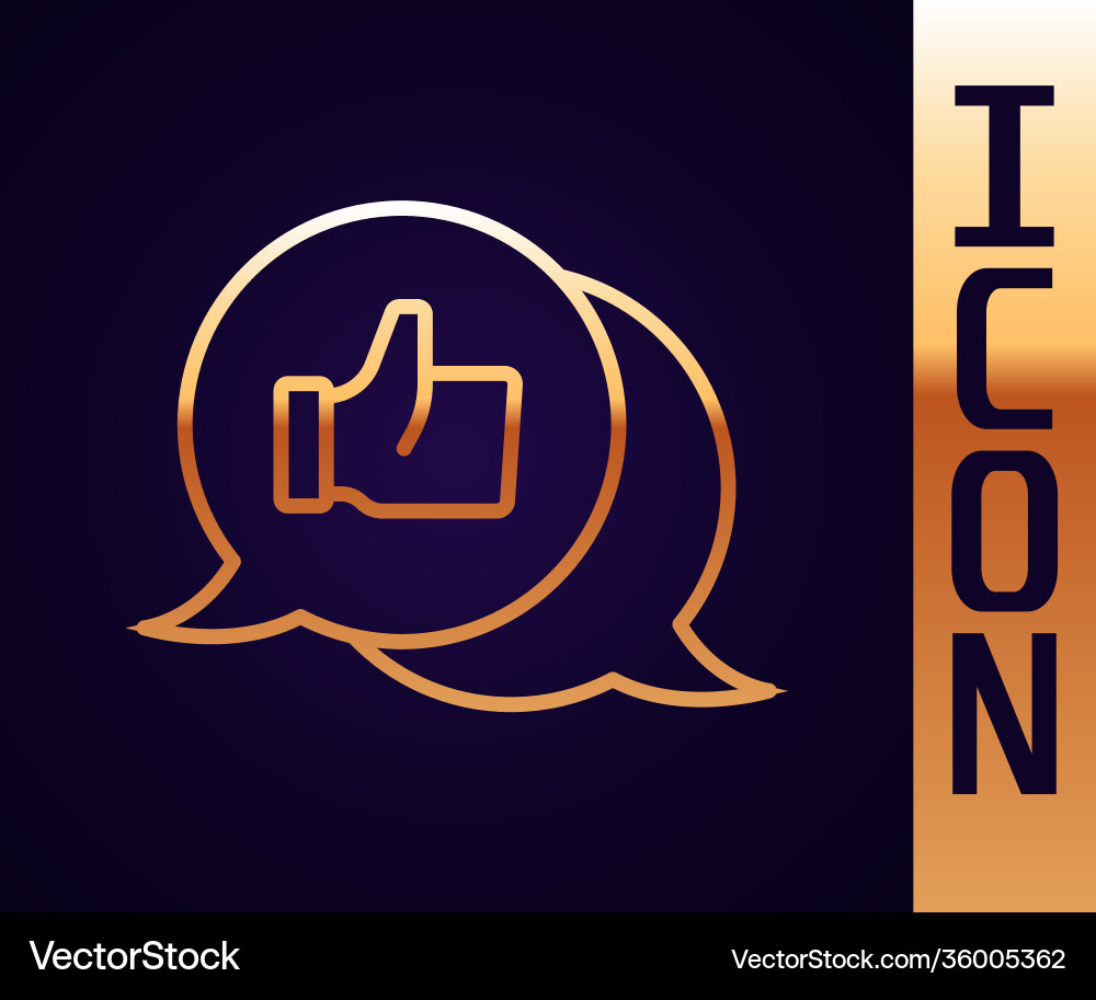 Gold line hand like icon isolated on black Vector Image