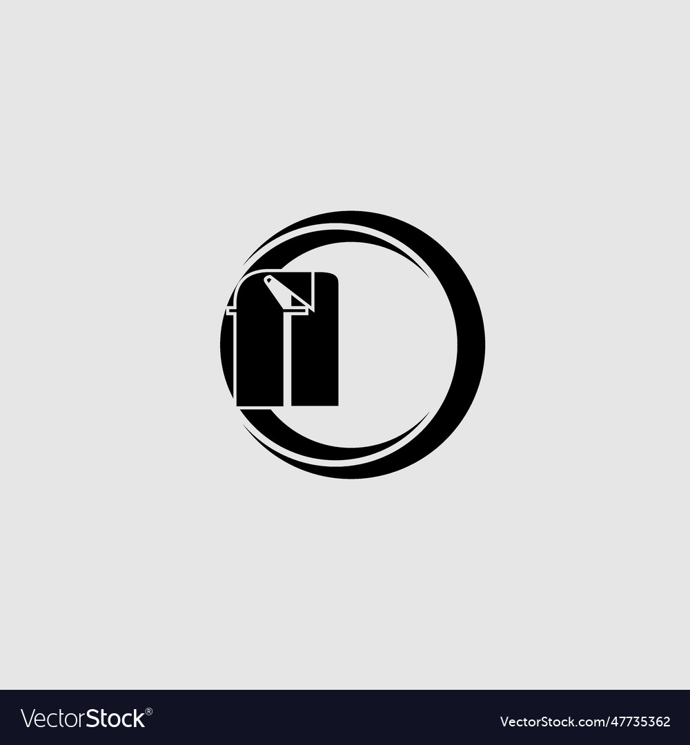 Letters fl simple circle linked line logo Vector Image