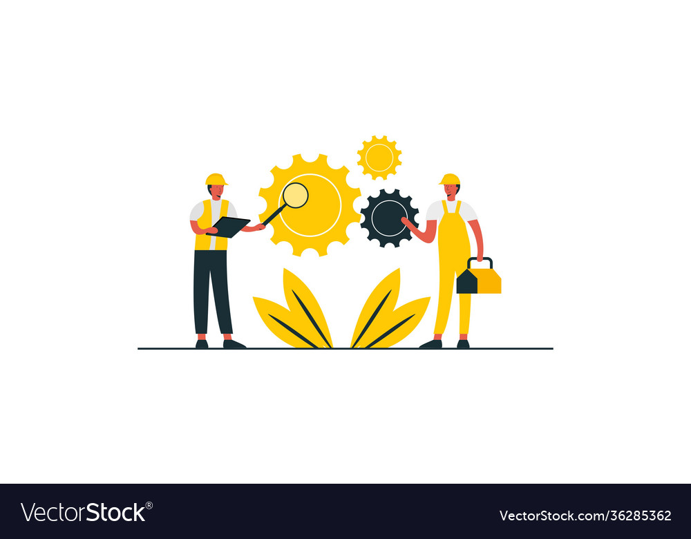 Qa engineers concept quality control Royalty Free Vector