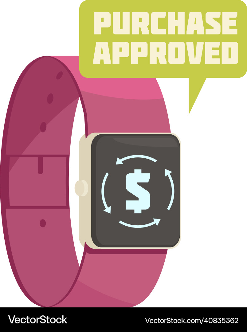 Smart watch payment composition Royalty Free Vector Image