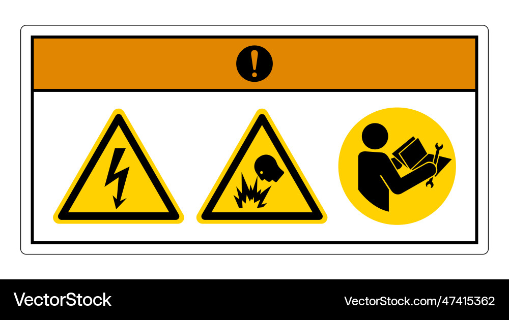 Warning electric shock hazard symbol sign Vector Image