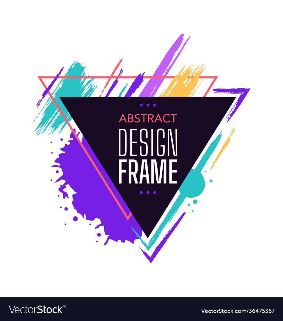 Abstract design frame triangular with colored Vector Image