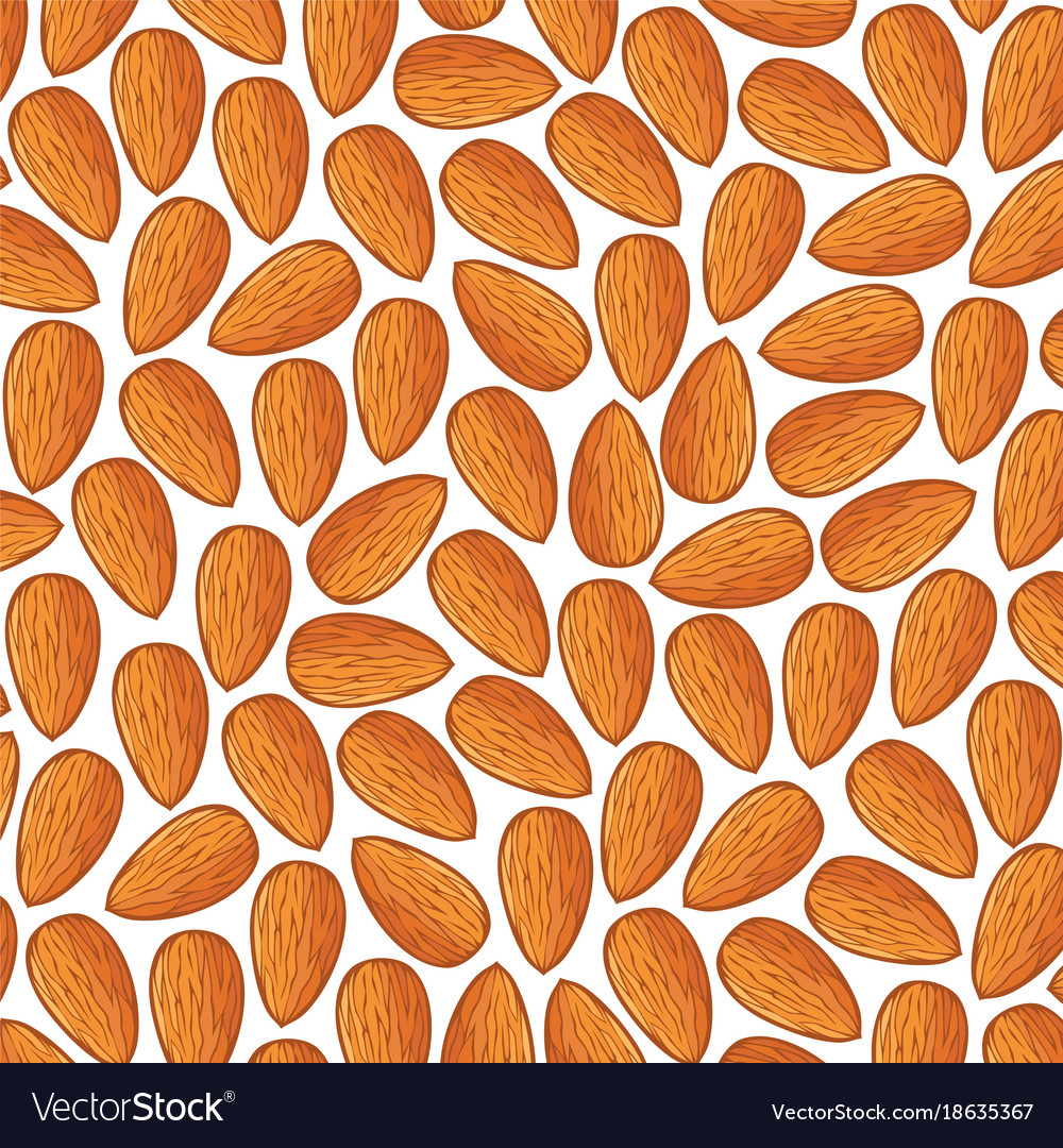 Background pattern with almonds Royalty Free Vector Image