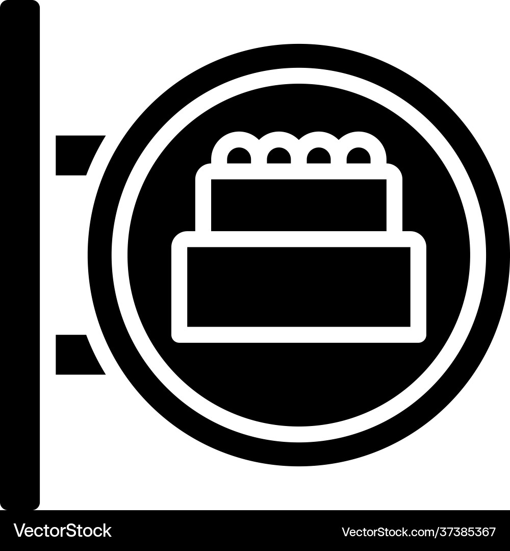 Cake shop sign icon bakery and baking related Vector Image