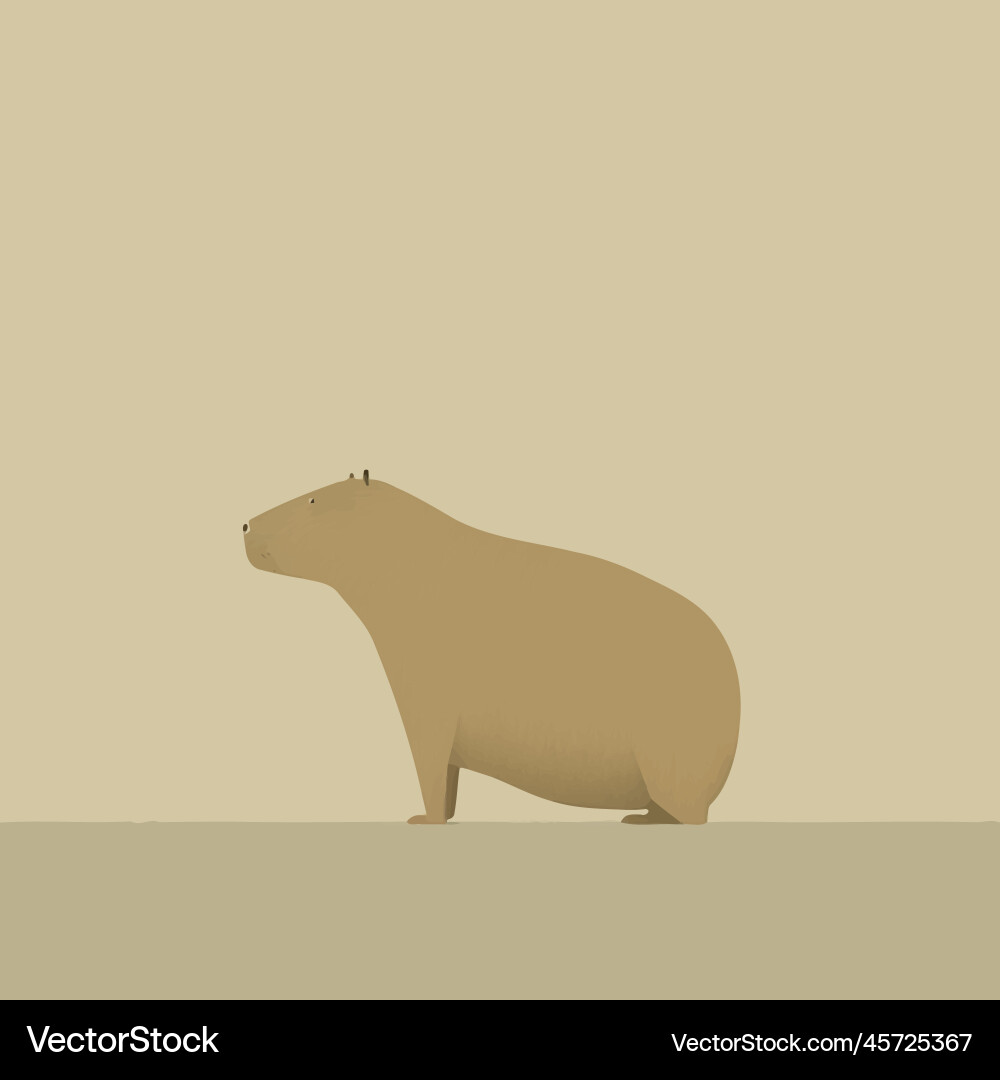 Capybara mammal animal silhouette sitting Vector Image