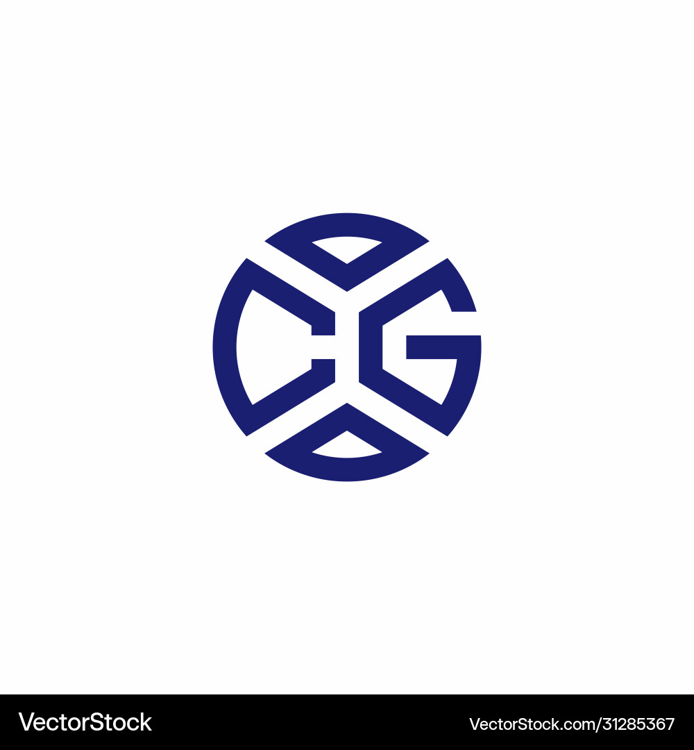 Cg monogram logo with abstract shapes in modern Vector Image