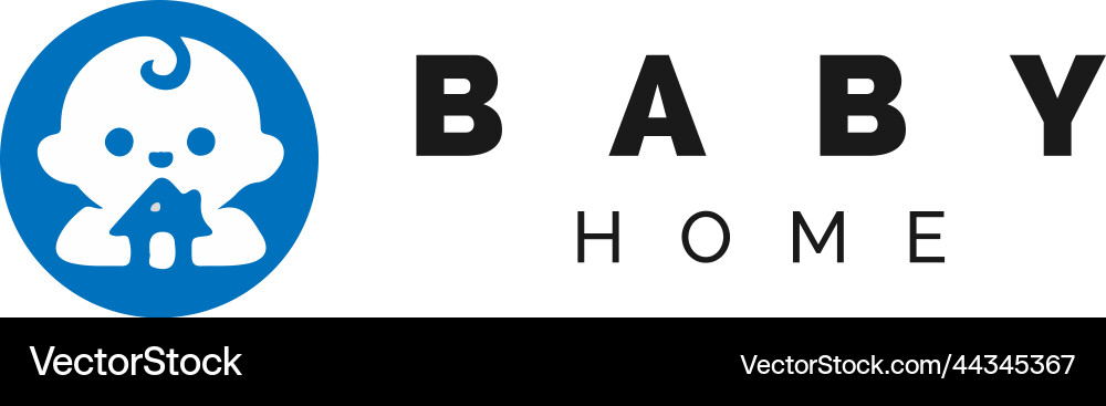 Cute baby home logo design template Royalty Free Vector