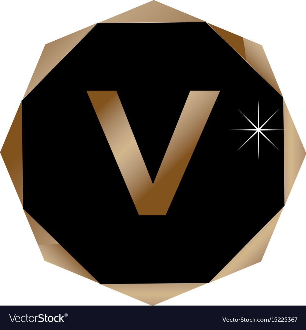 Diamond initial v Royalty Free Vector Image - VectorStock
