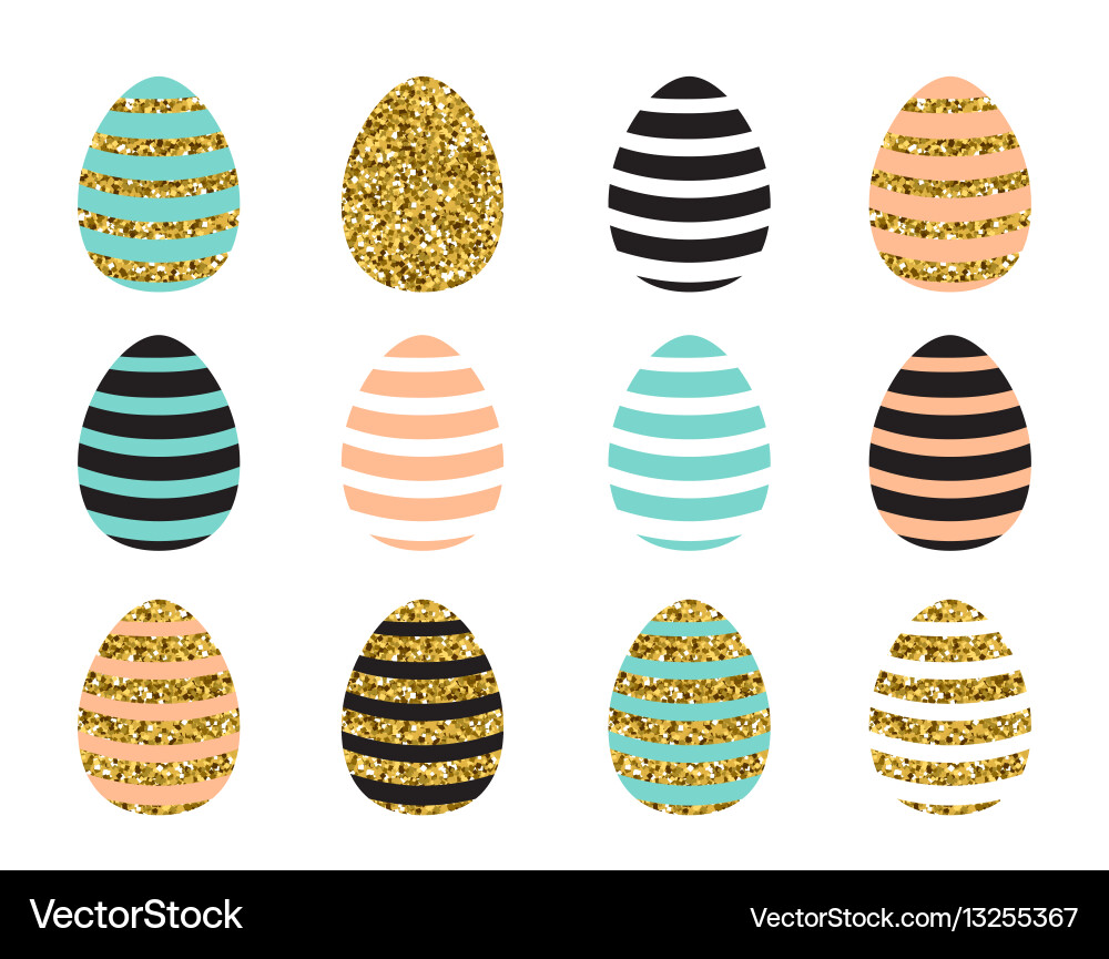 Easter eggs set Royalty Free Vector Image - VectorStock