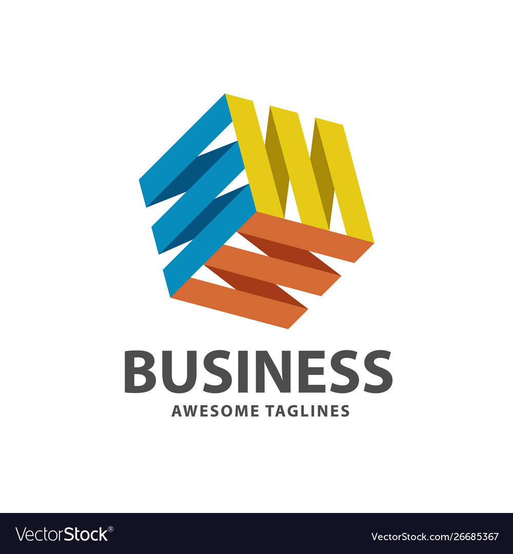 Geometric square cube Royalty Free Vector Image