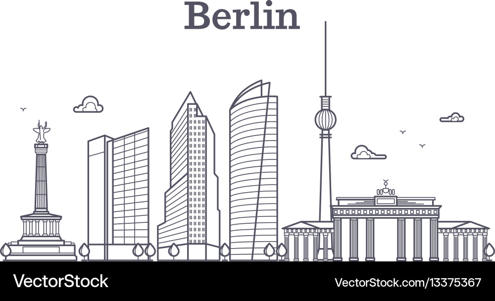 Germany berlin line landscape city Royalty Free Vector Image